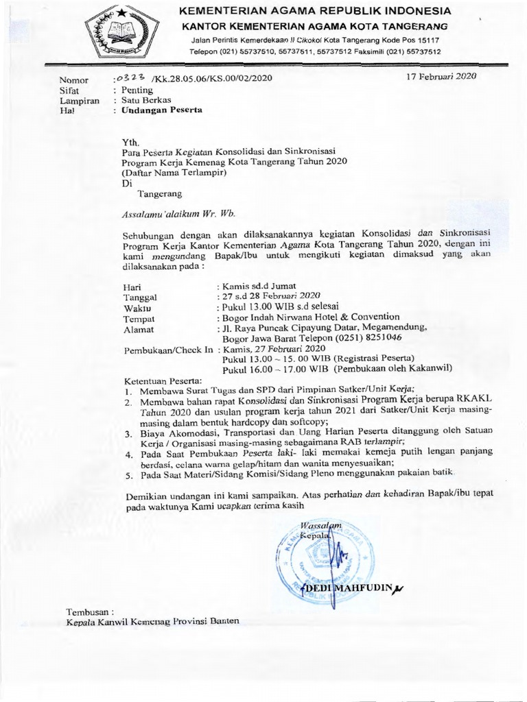 Undangan Raker | PDF