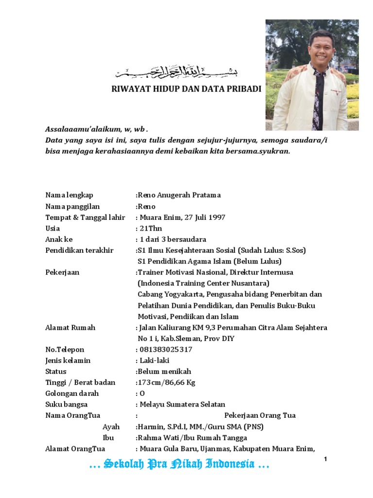 CV TAARUF PERNIKAHAN DARI RENO ANUGERAH PRATAMA Maret 2019 PDF | PDF