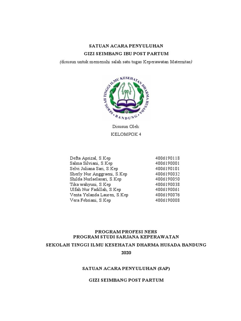 SAP Gizi Post Partum | PDF