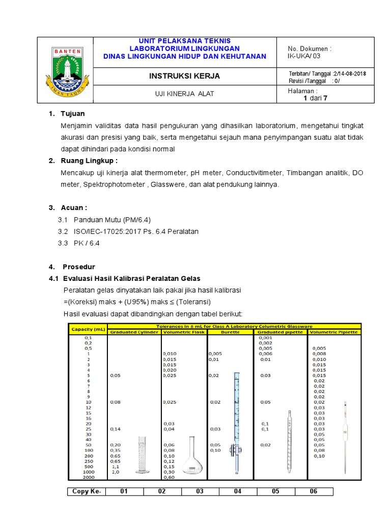 Uji Kinerja Alat Laboratorium Lingkungan | PDF | Sains & Matematika ...