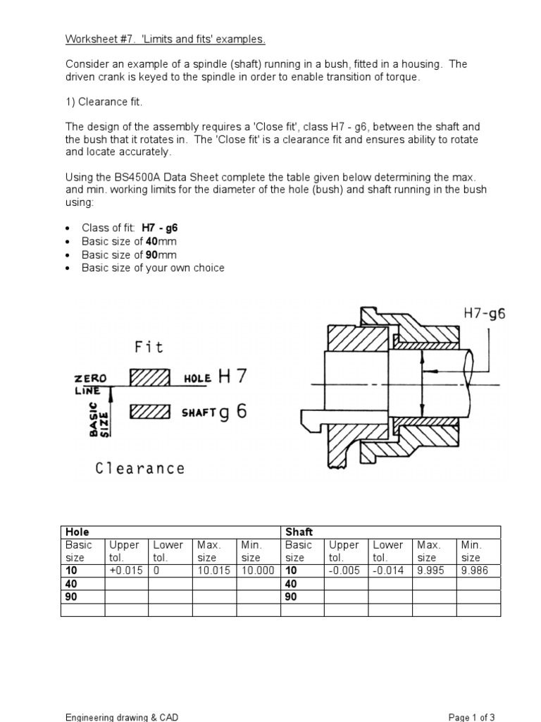 Worksheet 7 Fits | Machines | Mechanical Engineering | Free 30-day ...