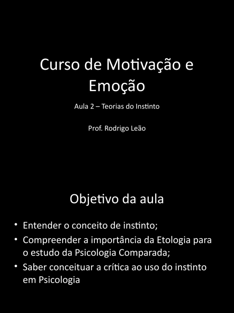 Teoria dos Instintos na Psicologia | PDF | Etologia | Instinto