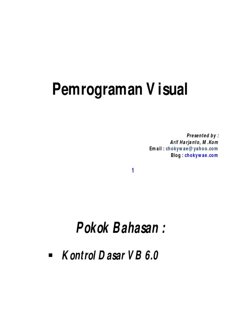 Kontrol Dasar dalam Visual Basic 6.0 | PDF