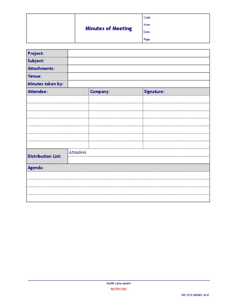 Template MOM | PDF | Finance & Money Management