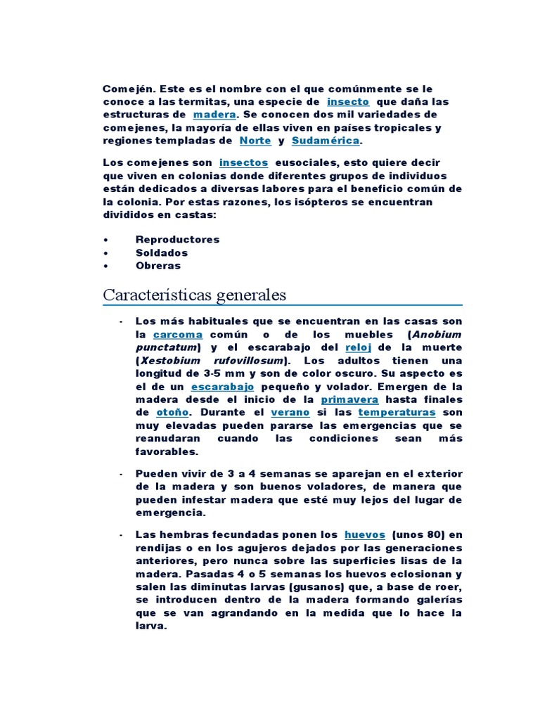Comején | PDF | Insectos | Organismos
