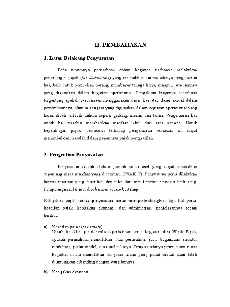 Makalah Penyusutan | PDF