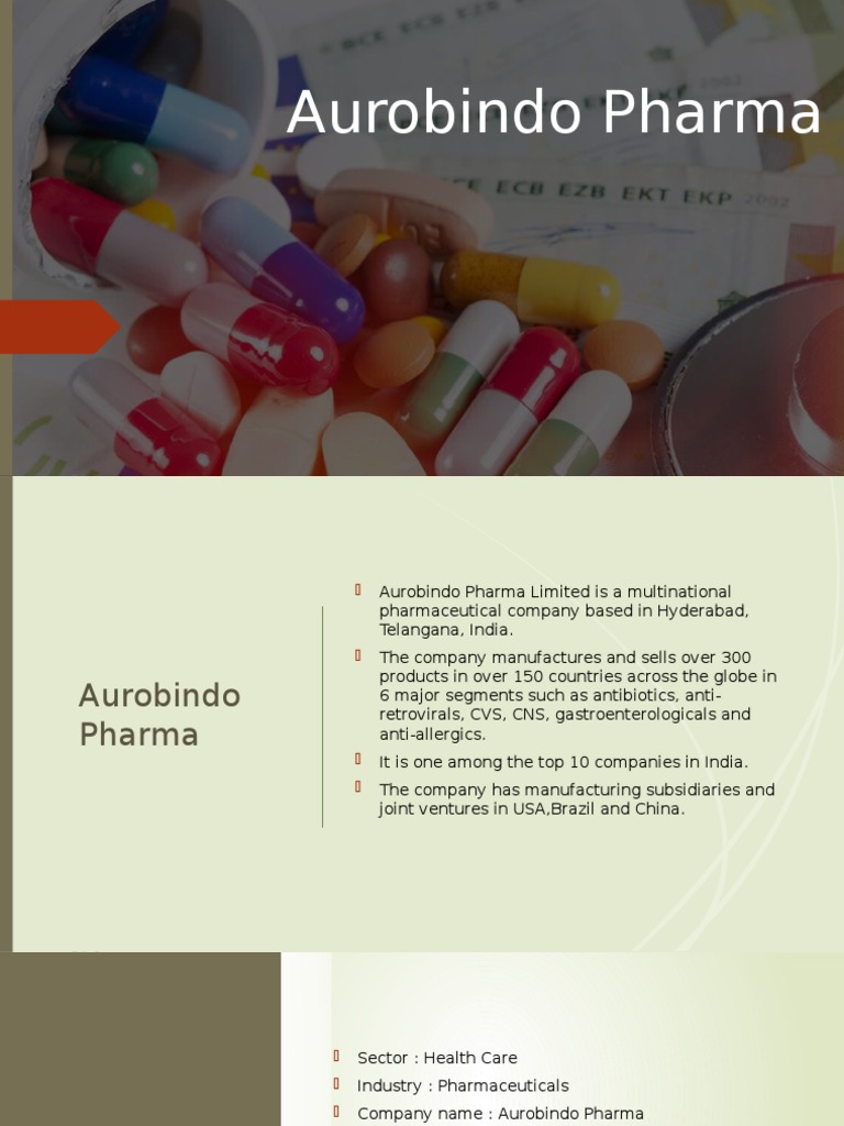 Aurobindo Pharma - Group8 - Sec-C | PDF | Pharmaceutical Industry ...