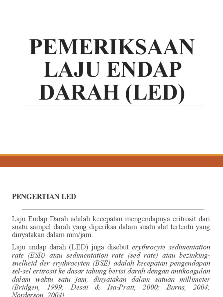 Pemeriksaan Laju Endap Darah Led | PDF | Kesehatan Holistik