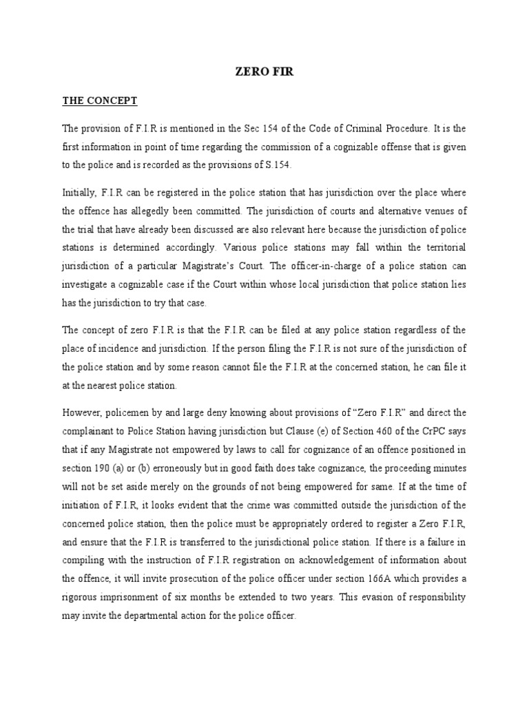 Zero Fir | PDF | Separation Of Powers | Deviance (Sociology)