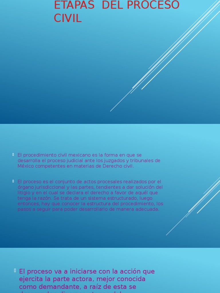 Etapas Del Proceso Civil | PDF | Procedimiento Civil | Jurisdicción