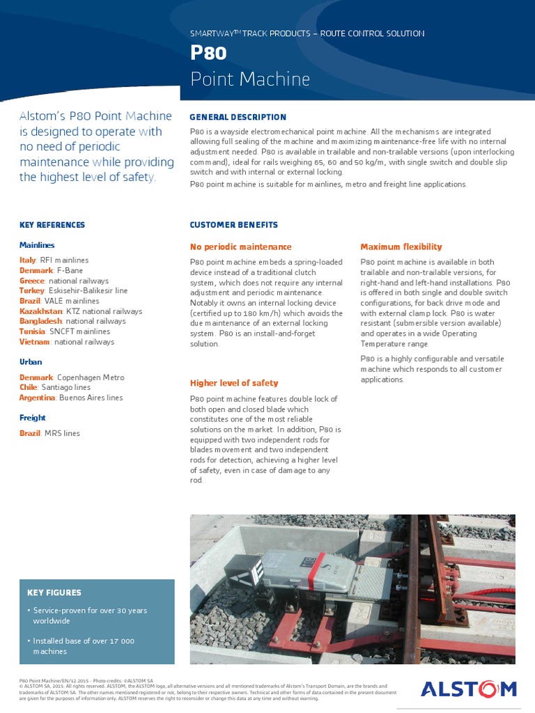 Alstom P80 | PDF | Rail Transport | Switch