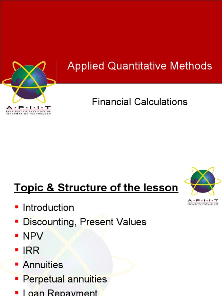 Applied Quantitative Methods: Financial Calculations | Download Free ...