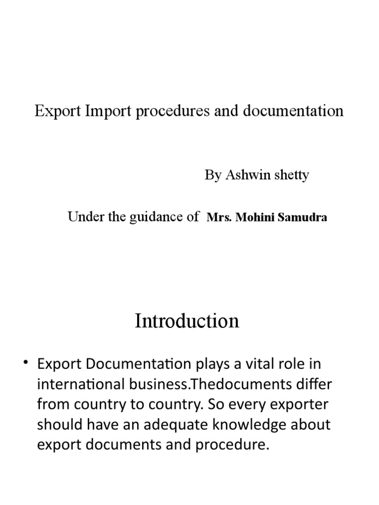 Export Import Procedures and Documentation | PDF | Bill Of Lading | Cargo
