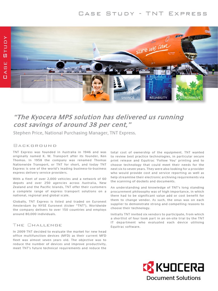 CASE STUDY TNT Web PDF | PDF | Outsourcing | Printer (Computing)