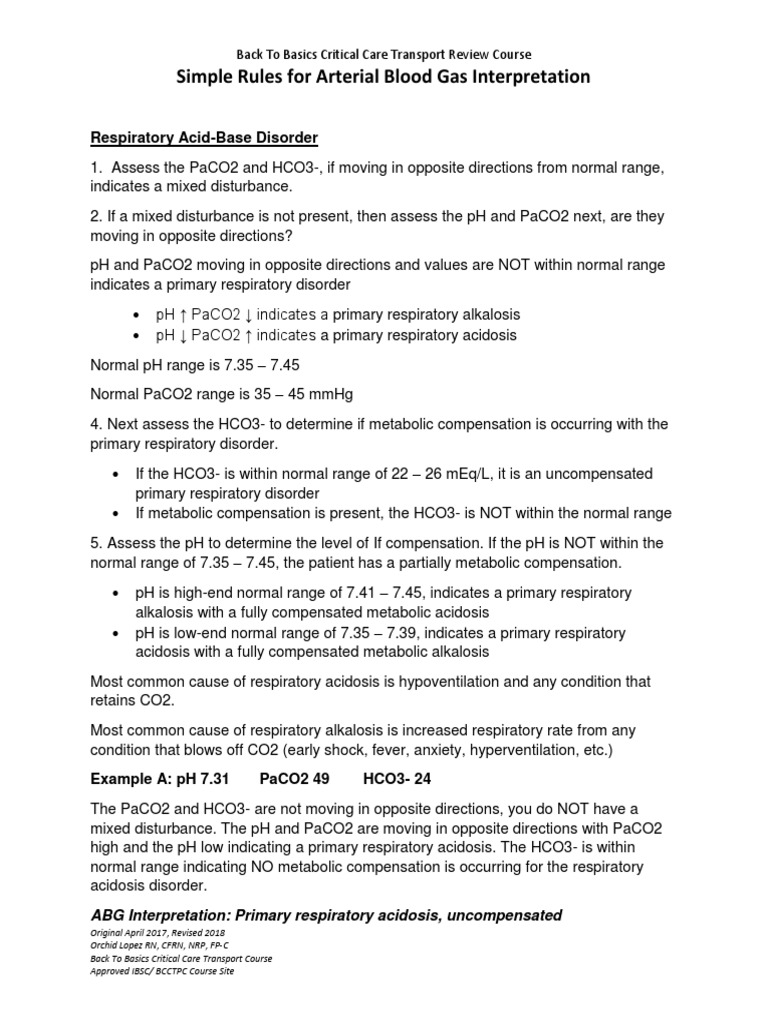 Interpreting Arterial Blood Gases: A Step-by-Step Guide to Recognizing ...