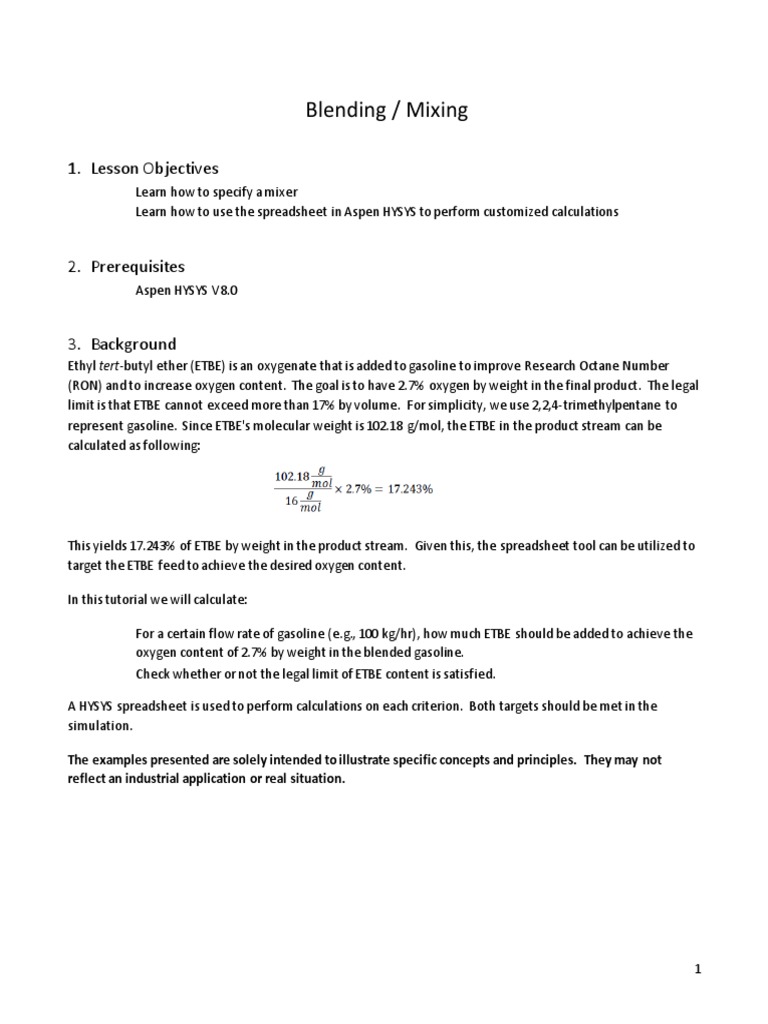 Blending-Mixing PDF | PDF | Gasoline | Spreadsheet