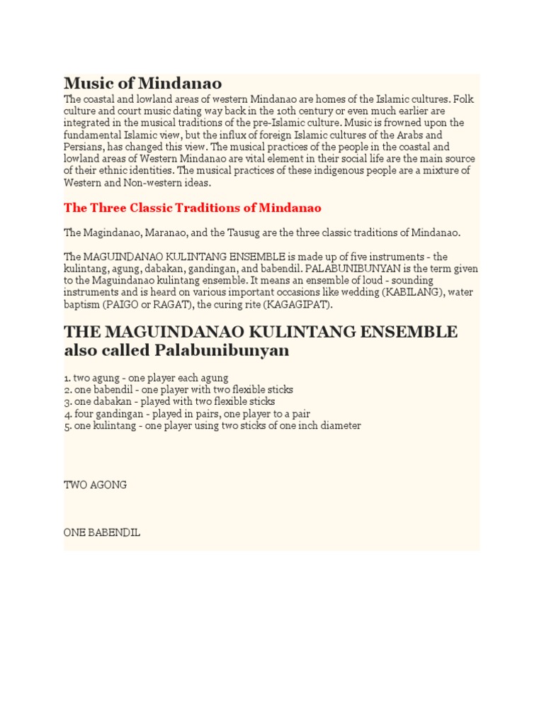 Music of Mindanao | PDF