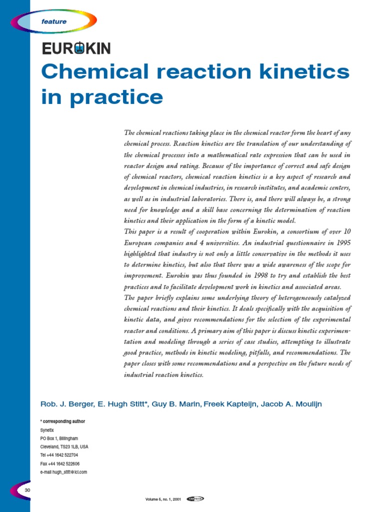 Chemical Reaction Kinetics in Practice | PDF | Reaction Rate | Chemical ...