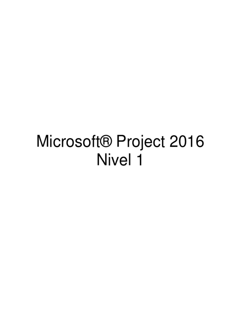Project 2016 Level 1 | PDF | Gestión de proyectos | Microsoft