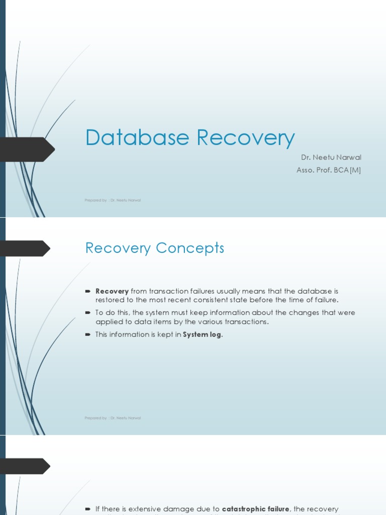 Database Recovery PDF | PDF | Database Transaction | Information Science