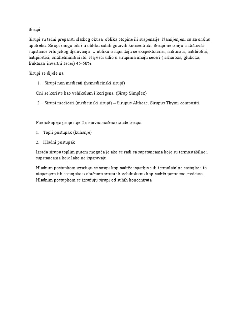 Sirupi | PDF