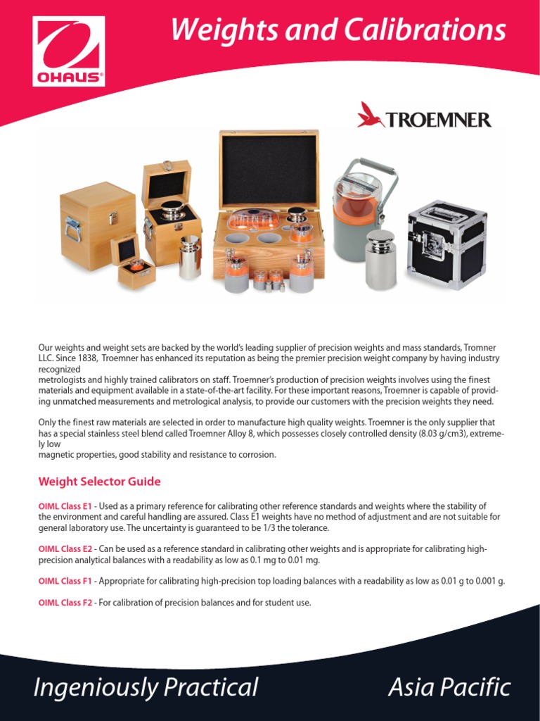 Troemner Weights Catalog | Download Free PDF | Calibration | Stainless ...