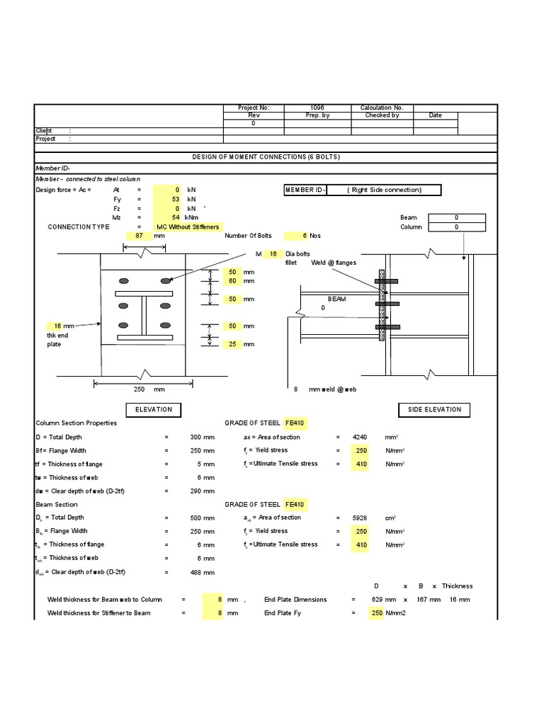 Steel Moment-Connection-Beam-Column (IS800) | PDF | Beam (Structure ...