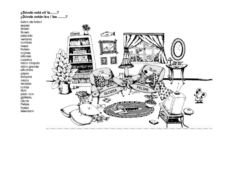 Preposiciones de Lugar-Ejericio-Dibujo | PDF