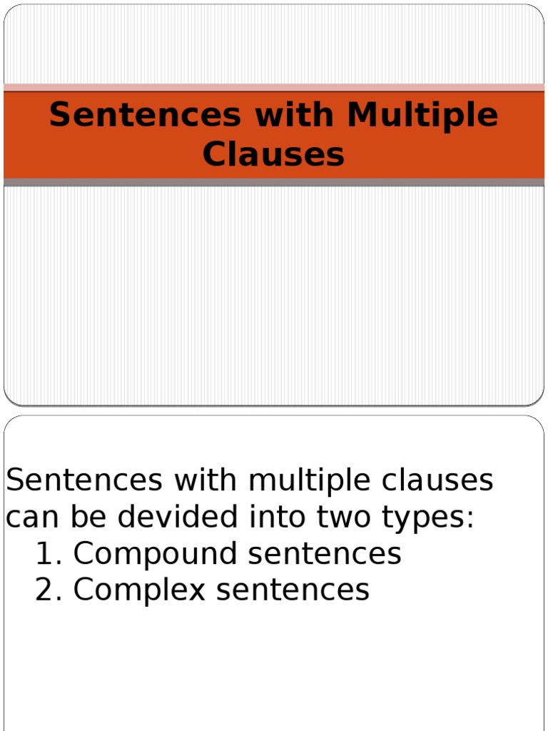 Sentences With Multiple Clauses | PDF | Lexical Semantics | Semantics