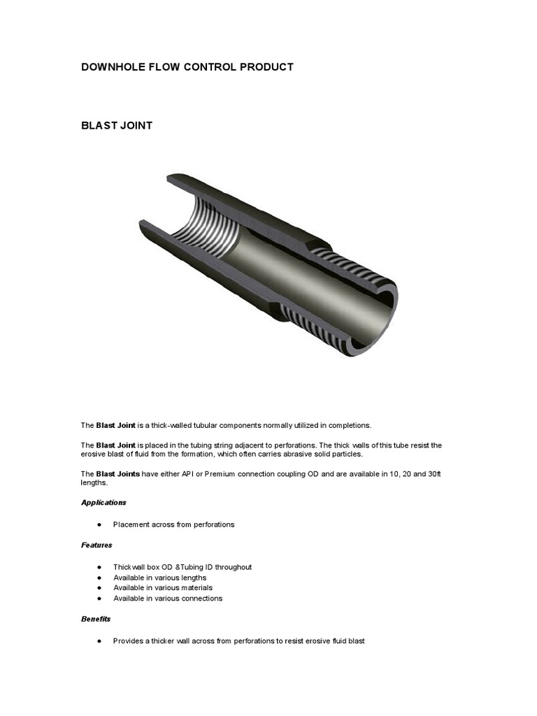 Downhole Flow Control Product | PDF | Pipe (Fluid Conveyance) | Civil ...