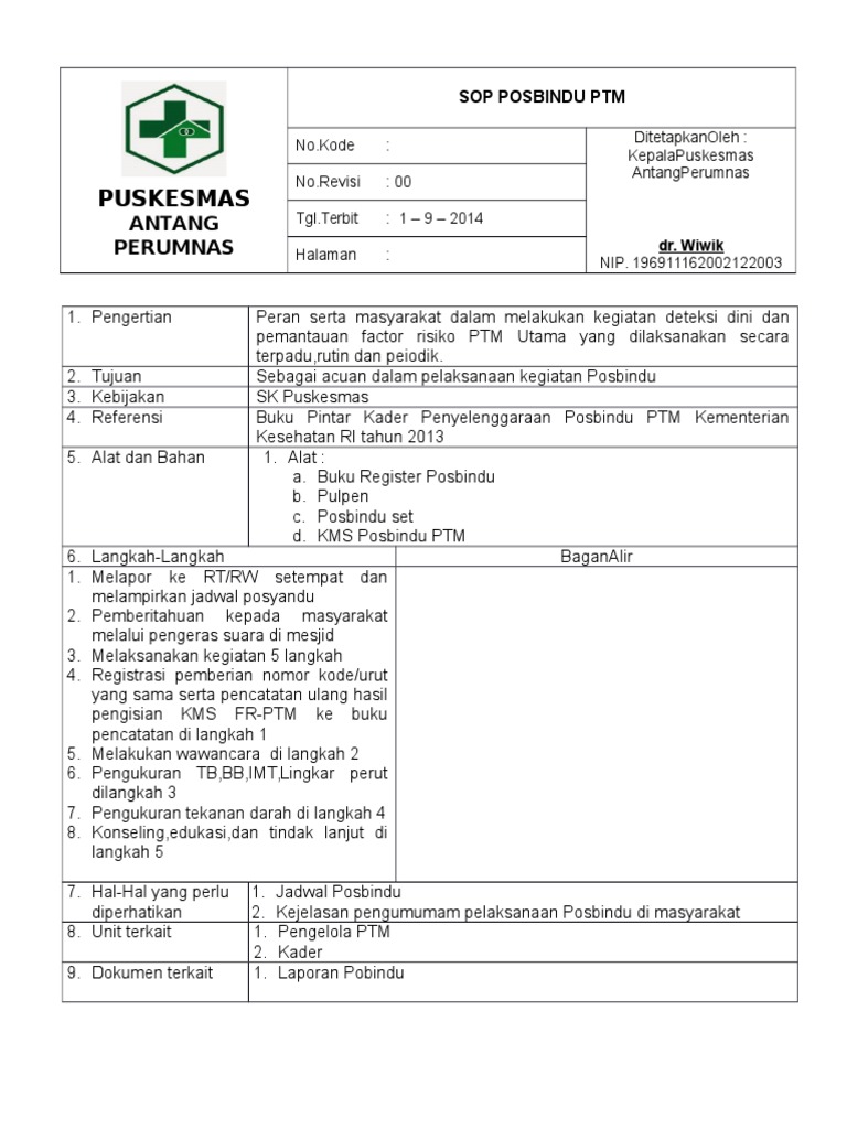 Sop Posbindu PTM | PDF