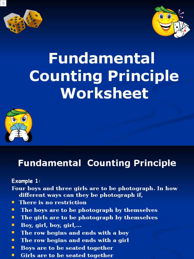 Lesson 4.3 Fundamental Counting Principle Exercise | PDF | Computing ...
