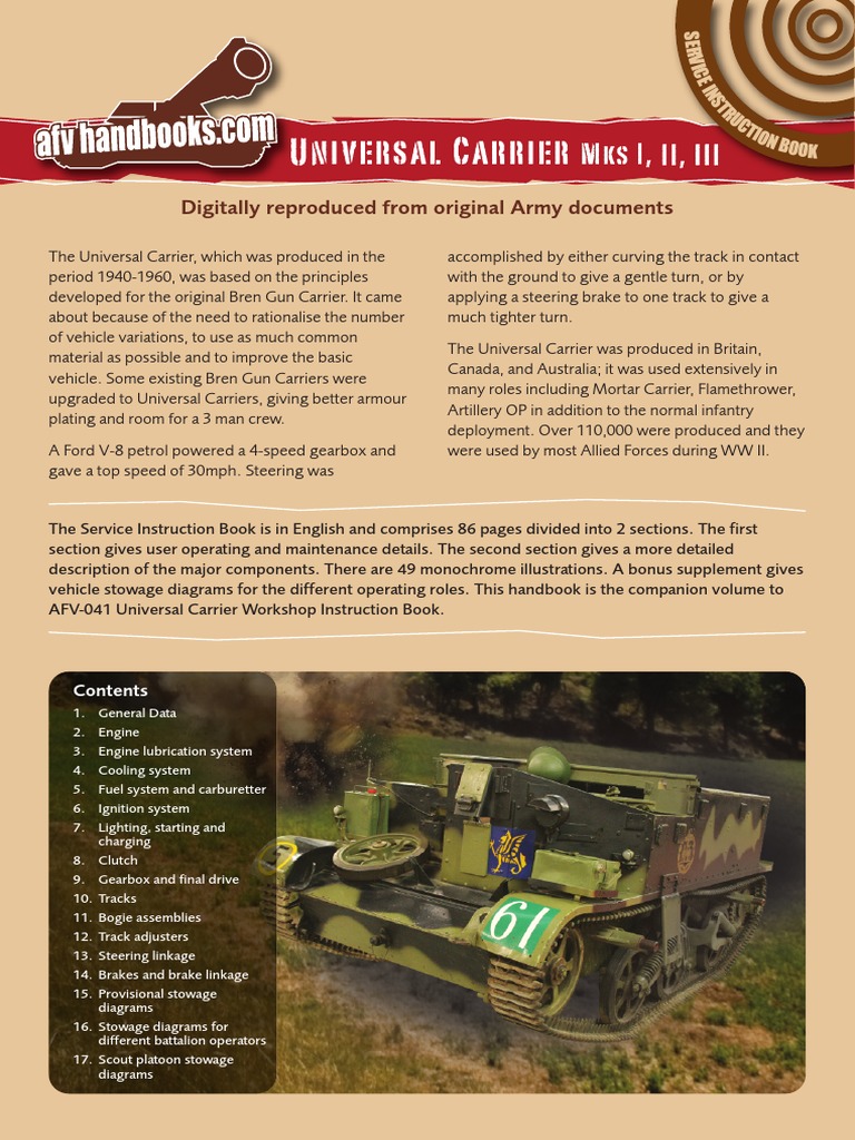 Universal Carrier Mks I, II, III Guide | PDF | Armoured Fighting ...