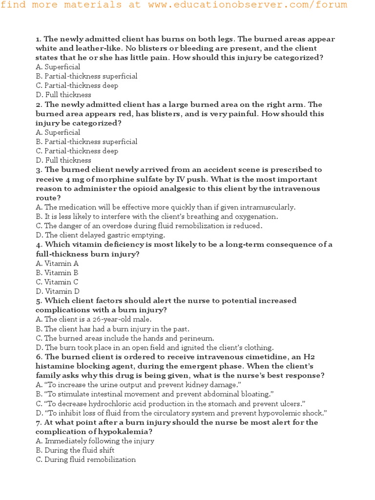 HAAD Exam Nursing Model Question Paper 1 | PDF | Burn | Respiratory System