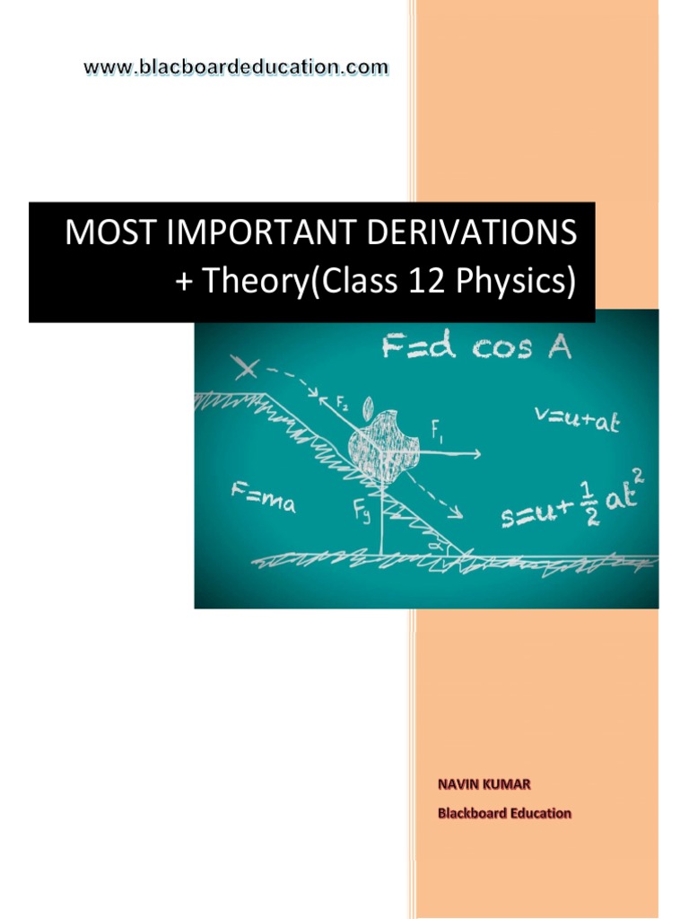 MOST IMPORTANT DERIVATIONS + Theory-1 | PDF | Teaching Methods ...