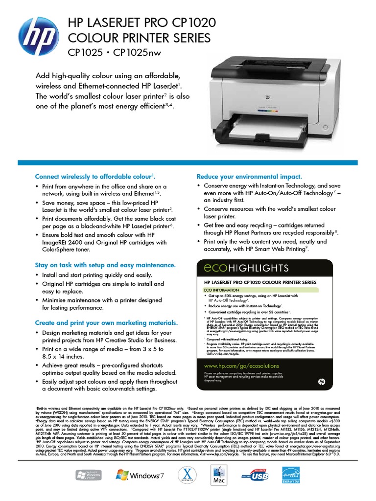 CP 1025 Printer PDF | PDF | Printer (Computing) | Computer Architecture