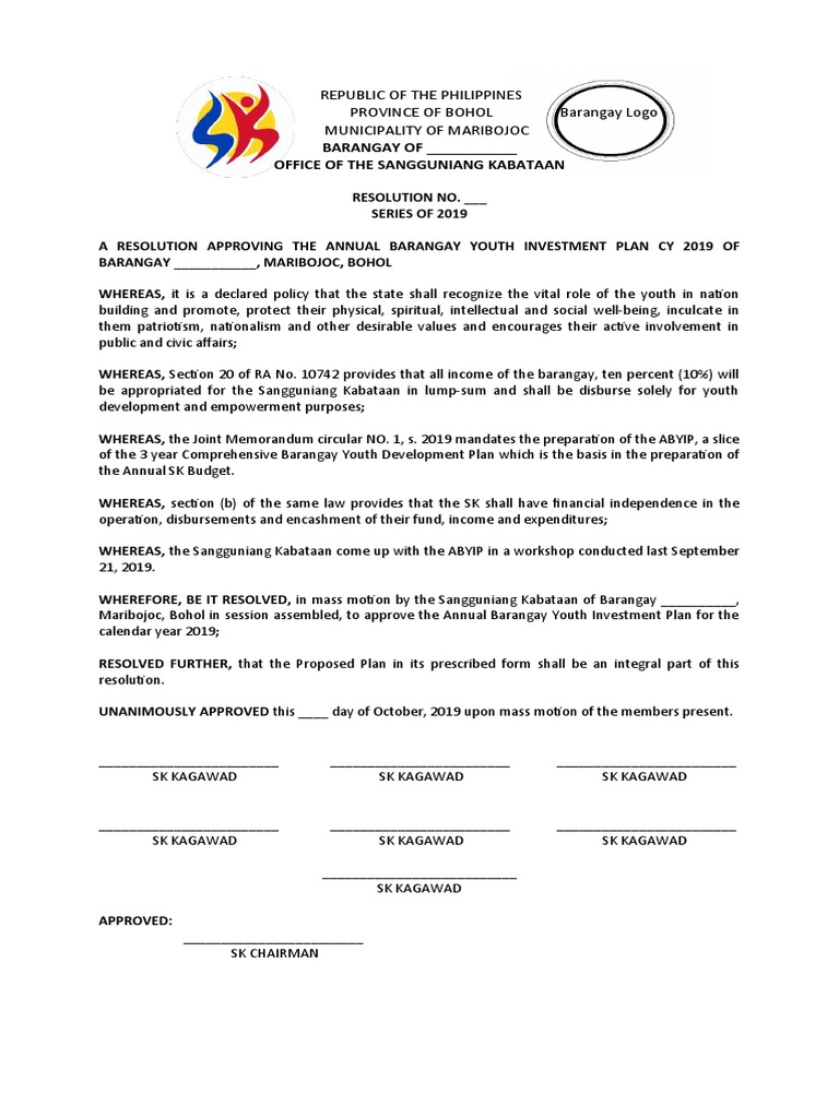 Resolution No. 3 On Approving The Abyip | PDF | Justice | Crime & Violence