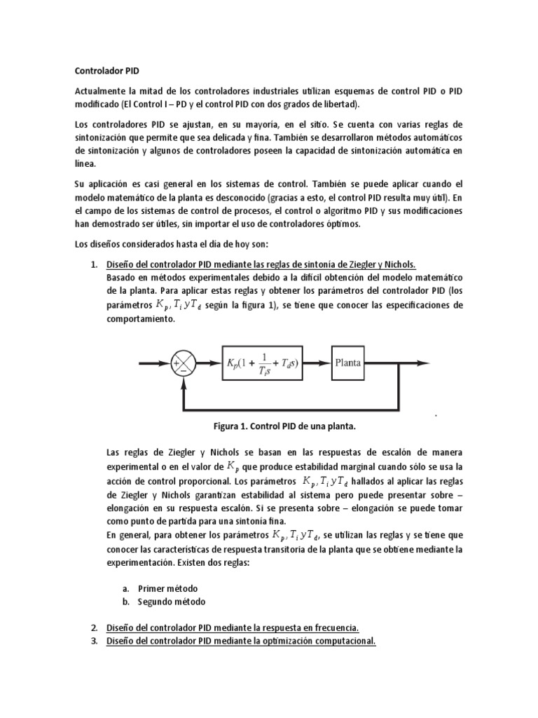 Controlador PID | PDF | Teoría de sistemas | Matemáticas Aplicadas