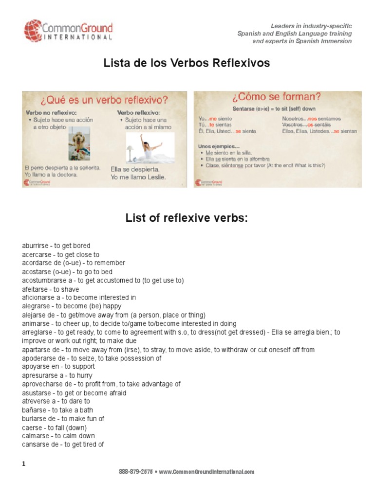 Verbos Reflexivos | PDF