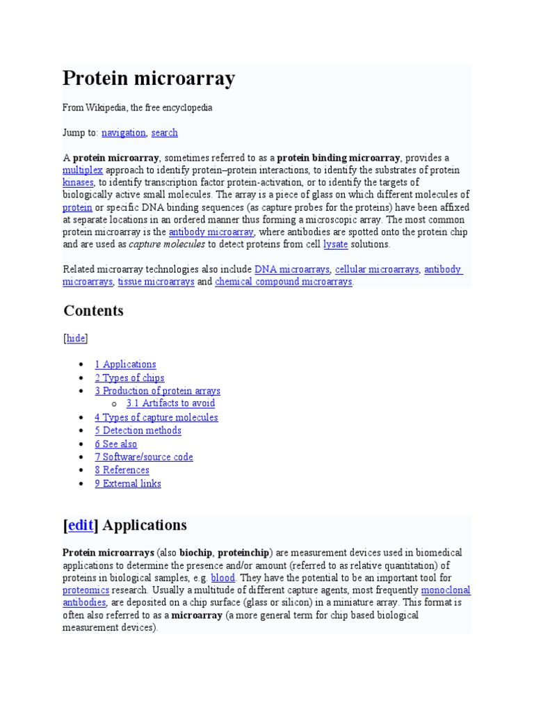 Protein Micro Array | PDF | Dna Microarray | Proteins