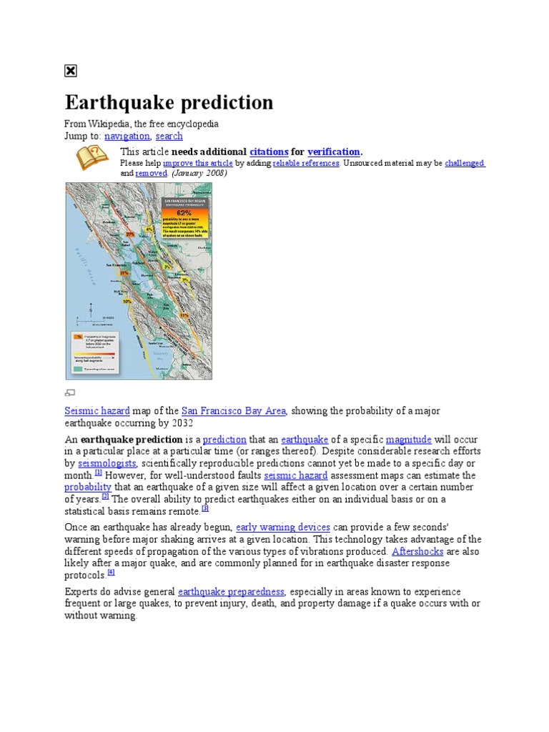 Earthquake Prediction | PDF | Earthquakes | Tide