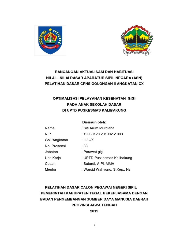 Rancangan Aktualisasi Arum | PDF