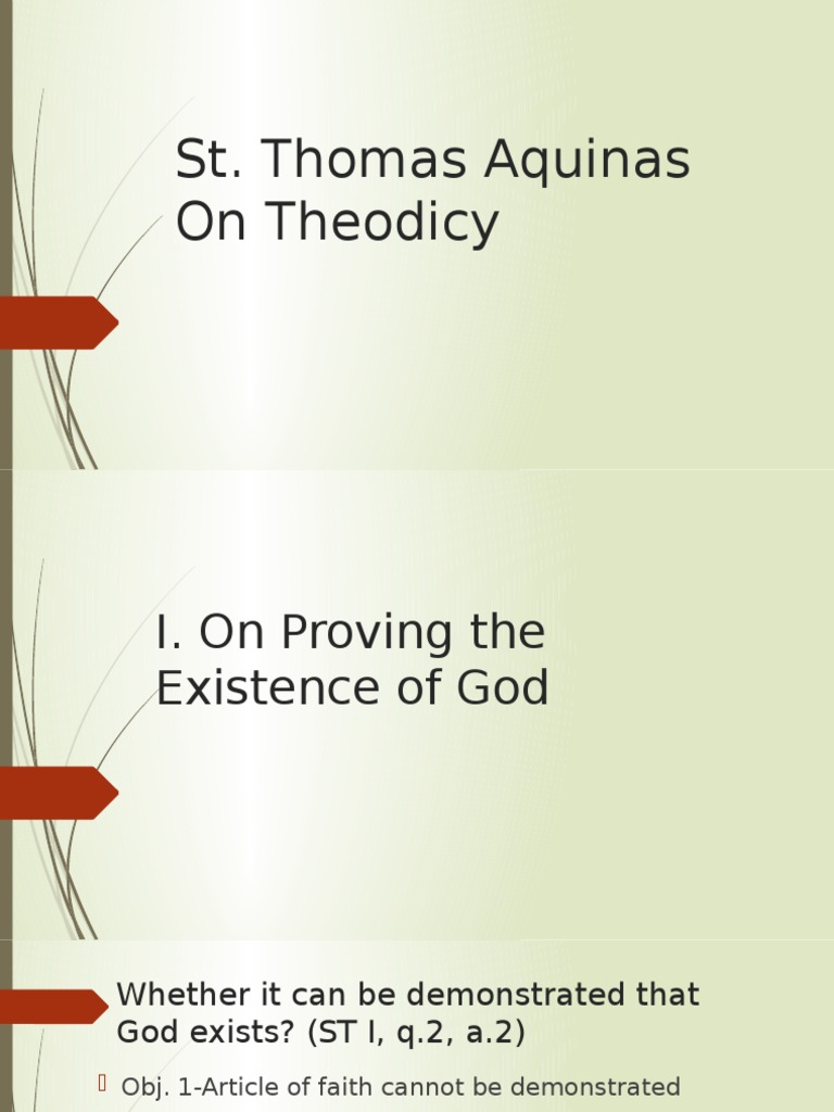 ST Thomas Aquinas On Theodicy | PDF | Existence | Philosophy