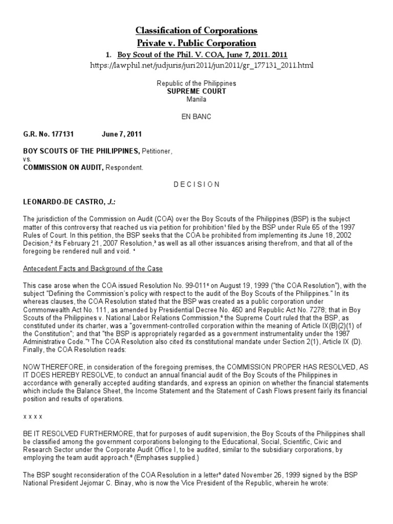 Classification of Corporations | PDF | Corporations | Board Of Directors