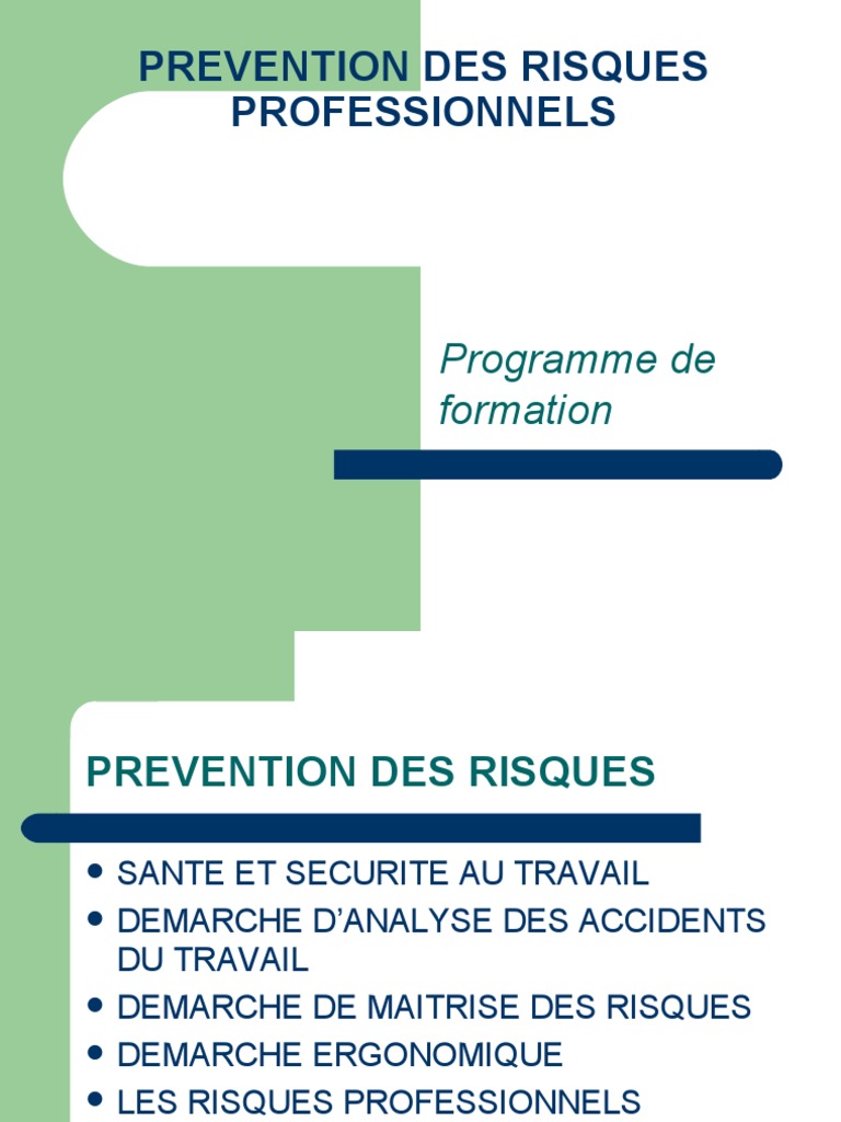 00 - Présentation Prévention Des Risques Professionnels | PDF