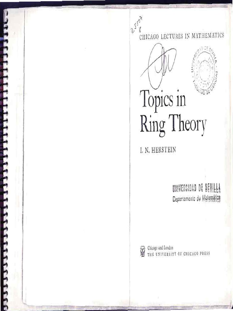 (I.N. Herstein) Topics in Ring Theory (Lectures in PDF | PDF