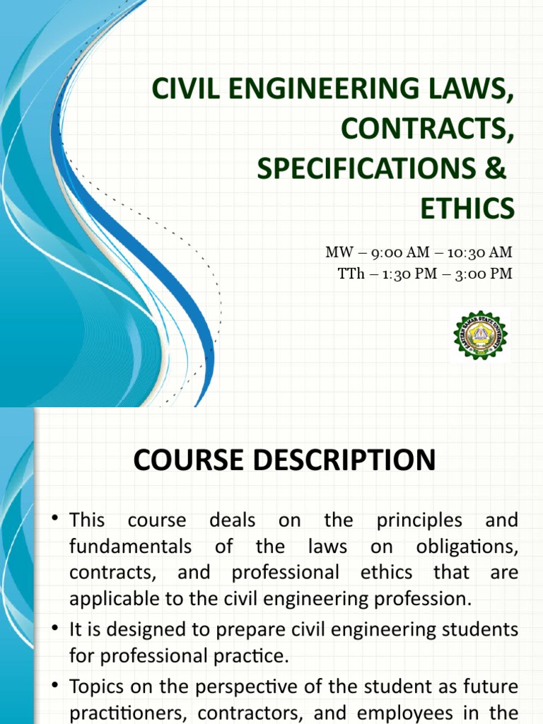 CE Laws, Contracts, Specifications and Ethics Rev05 | PDF | Employment | Consultant