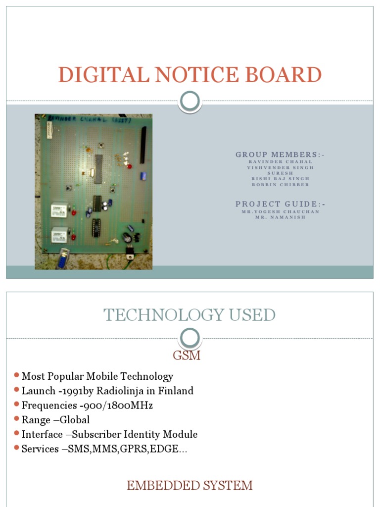 Digital Notice Board Project Overview | PDF | Computers