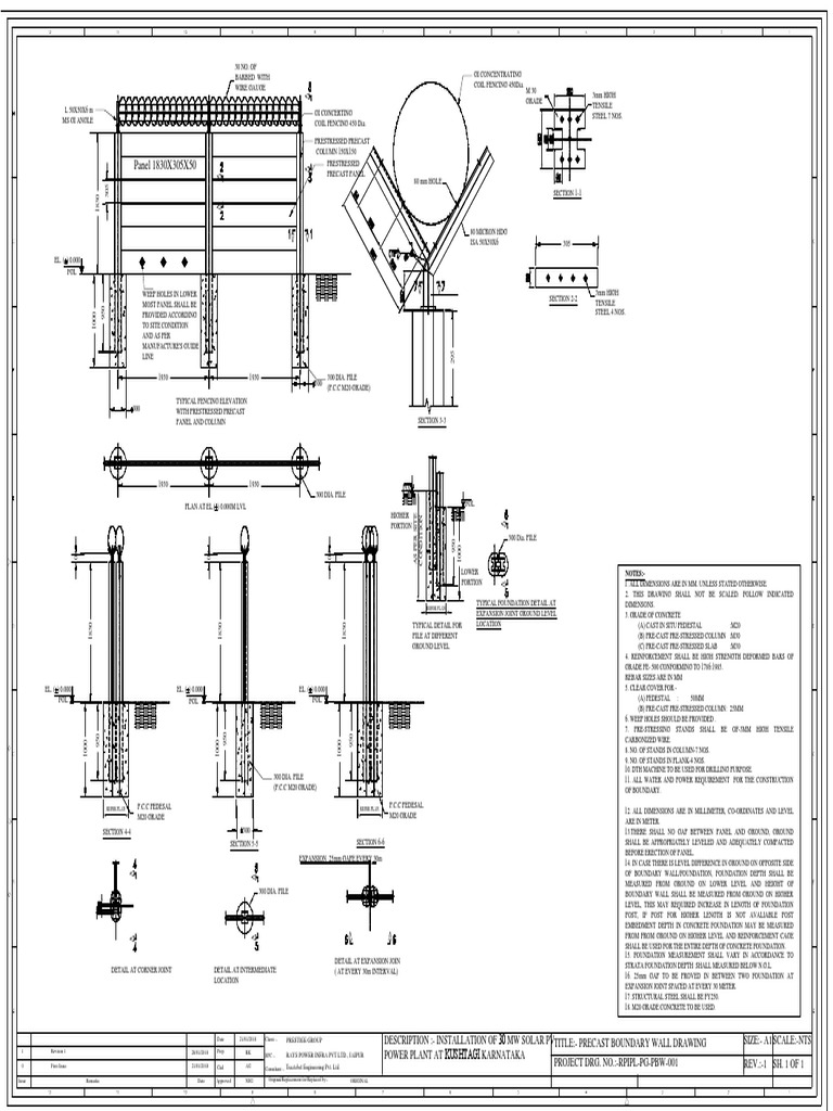 Boundary Wall | PDF | Precast Concrete | Deep Foundation