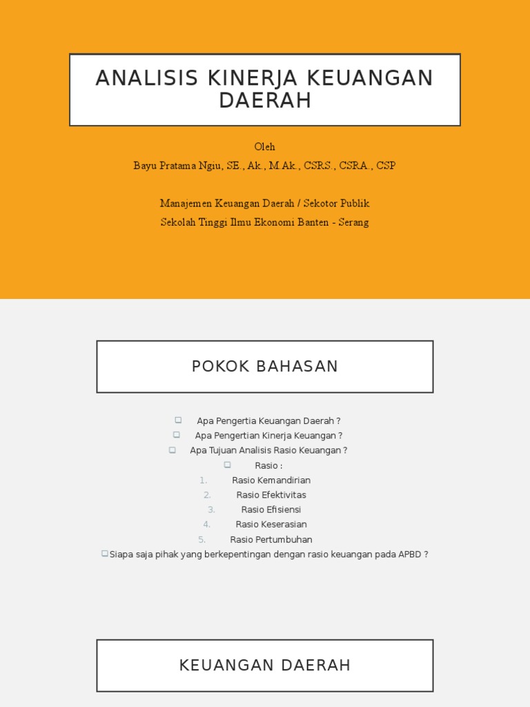 Analisis Keuangan Daerah | PDF